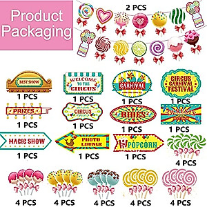 UOMNICUE 37PCS Candyland Party Decorations Set, Candyland Sign Banner Lollipop Cupcake Toppers for Sweet Candyland Themed Kids Baby Birthday Party Decoration Christmas Party Supplies