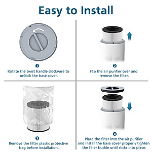 2 Pack A2 Replacement Filter Compatible with AMEIFU GDAP1W and VEWIOR A2 (ClearAir-A2) Air Purifier, 3-in-1 High-efficiency H13 True HEPA Air Cleaner Filter for Pollen Dust Pet Dander Smoke