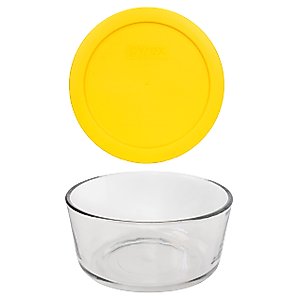 Pyrex (1 7201 4 Cup Glass Bowl and (1) 7201-PC Meyer Lemon Yellow Lid Made in the USA