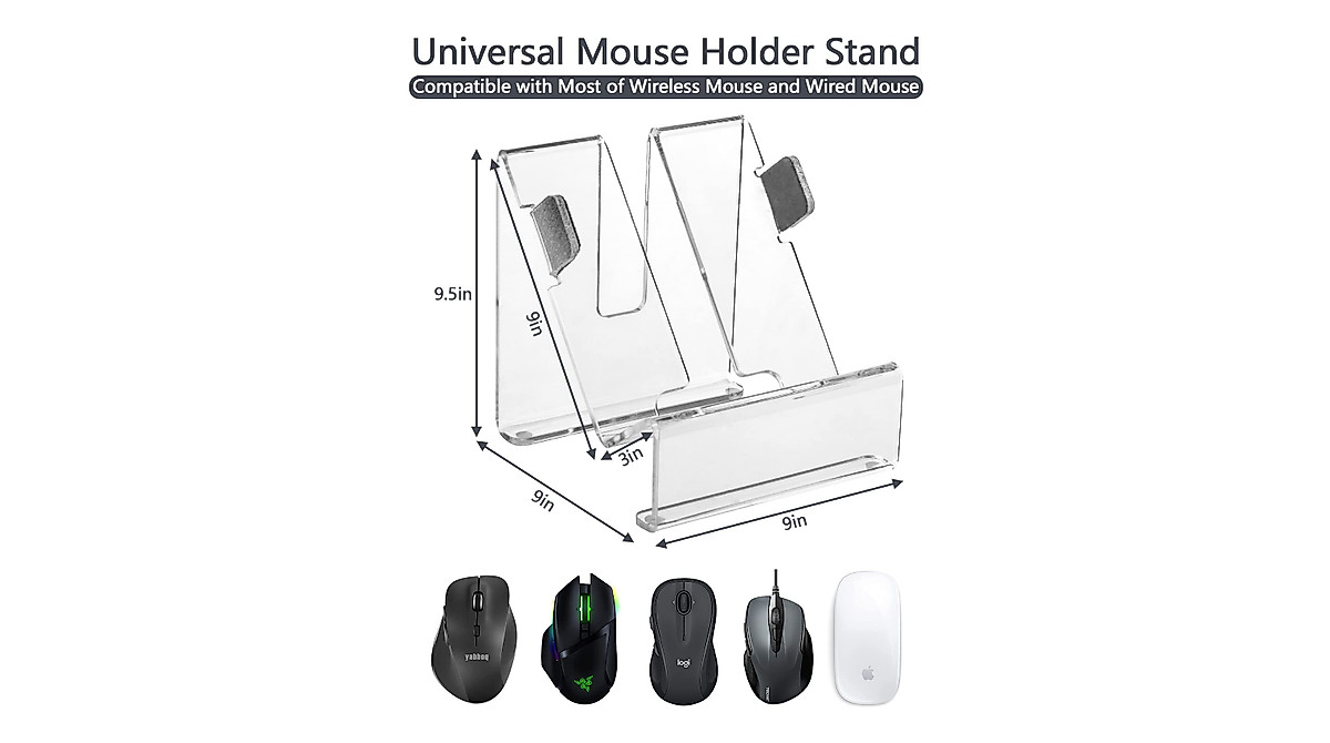 CaSZLUTION Acrylic Mouse Stand - Sleek & Space-Saving