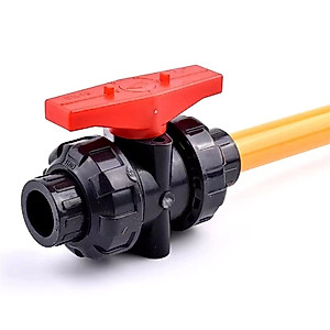 FUDGIO 1Pcs Inner Dia.20~50mm PVC Ball Valve Aquarium Garden Home Water Supply Pipe Connector Fish Tank Tube Fittings 2 Way Valve