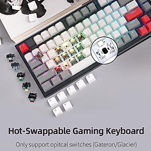 SKYLOONG GK75 Compact Programmable Gaming Keyboard,TKL 75% Layout,RGB Wired Hot Swappable Mechanical Keyboard,with Knob,Double Shot PBT Keycaps,Compatible Windows/MAC