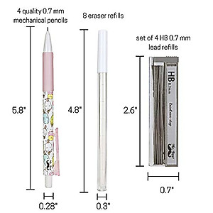 Mr. Pen- Cute 0.7mm, 16 pcs, Mechanical Pencil for Girls with Lead and Eraser for Kids, Fancy Pencils