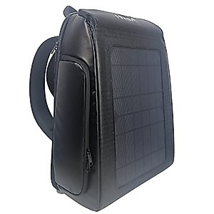 SGUESIKR 12W Solar Backpack, Smart Charging Waterproof 17" Laptop Backpack, Multipurpose 20L Sturdy Solar Daypacks for Outdoor Business, Travel, School, Hiking, Camping