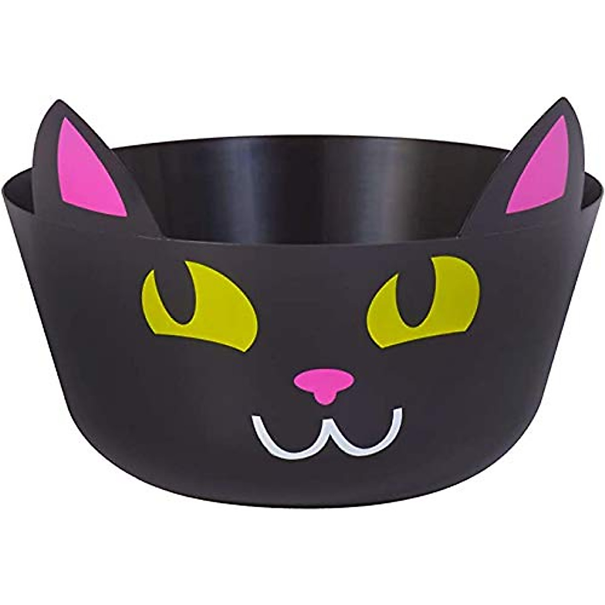 2 Piece Halloween Black Pink and White Adorable Cat Candy Treat Party Bowl