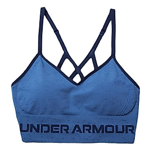 Under Armour Seamless Low Long Heather Bra, Mineral Blue (470)/Midnight Navy, X-Small