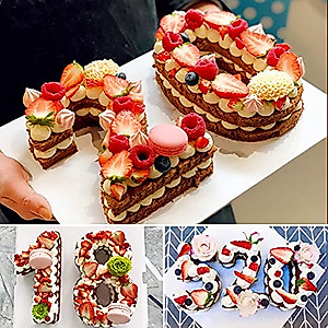 CLOUDCLAMB 4.25 inch Number Cake Pans, 0-8 Silicone Mold, Party Cake Birthday Cake Red