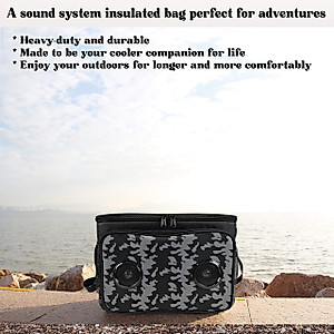 Beemojo Insulated Cooler Bag Bluetooth Speakers 24 cans 2 gallons Food Drinks | Rechargeable Battery Supports iOS & Android | Leakproof Foldable Travel Camping Hiking