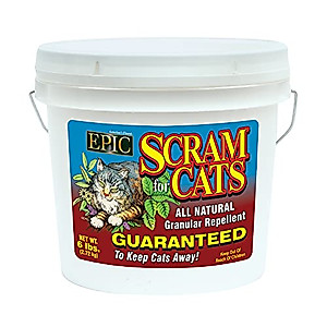 Epic Scram for Cats Outdoor Organic All Natural Granular Animal Repellent Garden and Yard Protector, Repels with Scent, 6 Pound Bucket