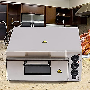 Electric Countertop Pizza Oven, Indoor Commercial Pizza Maker Machine, Stainless Steel Pizza Baking Oven for Kitchen Restaurant with Individual Temperature Control and 60Mins Timer-Pizza Baker up to 12''