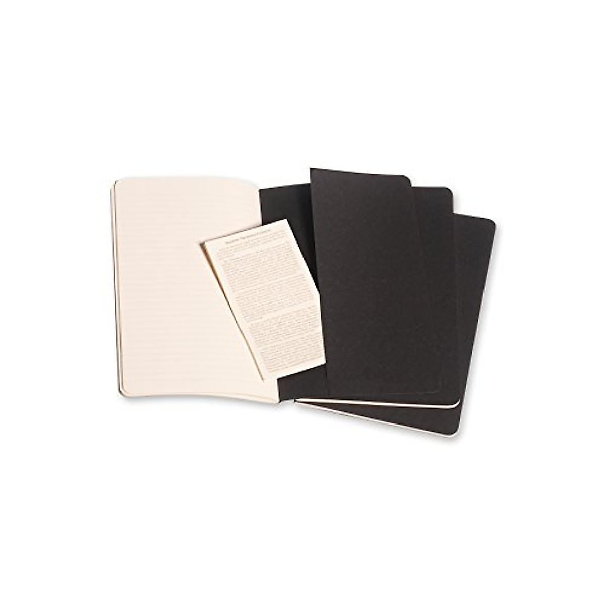 Moleskine Cahier Journal, Soft Cover, Large (5" x 8.25") Ruled/Lined, Black, 80 Pages (Set of 3)