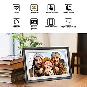 Frameo 15.6 Inch 32GB Large WiFi Digital Picture Frame 1920 * 1080 IPS FHD Touch Screen Electronic Smart Digital Photo Frame Wall Mountable Auto-Rotate iOS and Android Easy Setup to Photos or Video