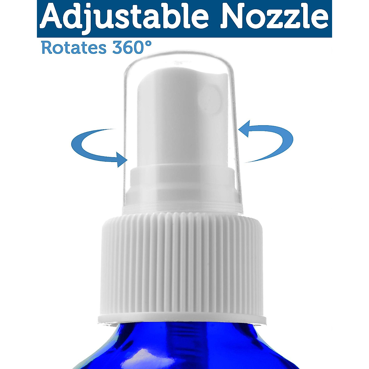 Sally's Organics 4oz Empty Blue Glass Spray Bottles - Small 4 oz Misters Great for Face Spritz, Essential Oils, Beauty Solutions, and Cleaning Sprayer - Portable Atomizer Spritzer - 2 Pack