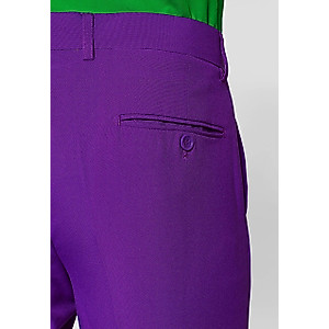 Opposuits Purple Prince Solid Purple Suit For Men Coming With Pants, Jacket and Tie, Purple Prince, US44