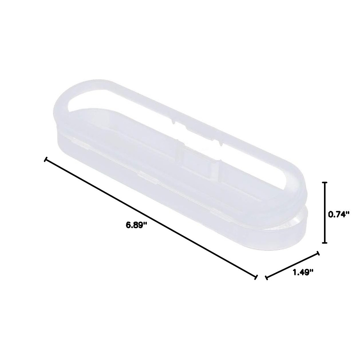 AKOAK Clear Polypropylene Storage Containers Box with Hinged Lid for Pencils, Pens,Accessories,Crafts,Learning Supplies,Makeup Brush,Screws,Drills,6.89" x 1.49" x 0.74",Pack of 2