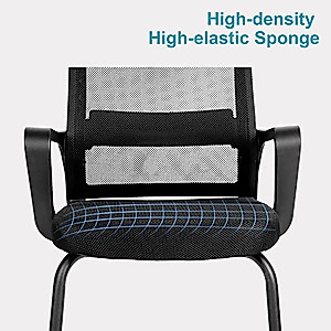 YSSOA Task Chair for Dorm Home Office, Stationary, Black (2 Pack)