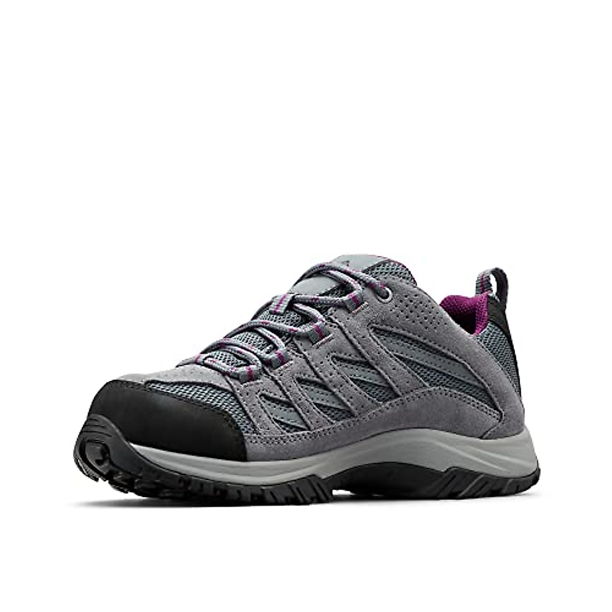 Columbia Womens Crestwood Mid Waterproof Hiking Shoe, Graphite, Wild Iris, 7.5 US
