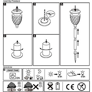 Grand patio Outdoor Solar Lights, Water-Resistant Flickering Flames Torch Light, Landscape Decoration Lighting, Pack of 8