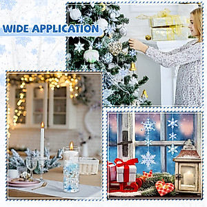 MTLEE 2124 Pieces Christmas Vase Filler Pearls Including 8 Suspending Candles for Vase Filler Christmas Table Decor Suspending Candle Centerpiece for Christmas Dining Table Decor(Beauty Style)