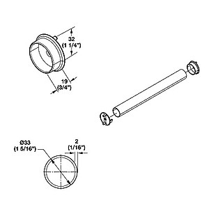 HandyCT Wardrobe Tube End Support, Synergy Collection with Two pins for 5 mm Holes, Dark Oil Rubbed Bronze