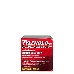 Tylenol 8 Hour Muscle Aches & Pain Acetaminophen Tablets for Muscle & Back Pain, 100 Count