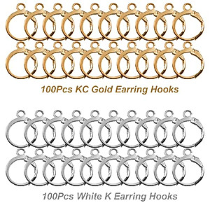 FANMAOUS 200PCS Hypoallergenic French Earring Hooks Leverback Earwires Round Earring Hooks Earring Supplies Findings Ear Wire with Open Loop for Earring Designs Jewelry Making Findings