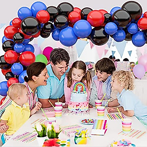 steliu Spiderman Balloons Arch Garland Kit, 109 Pieces Superhero Latex Balloons for Baby Shower Wedding Birthday Graduation Anniversary Party Background Decorations (black)