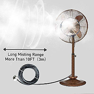 Meikelion Outdoor Misting Fan Kit Mist Cooling System Fan Kit for a Cool Patio Breeze 23FT (7M) Misting Line + 5 Copper Metal Mist Nozzles + a Copper Metal Connector(3/4'') Fit to Any Outdoor Fan