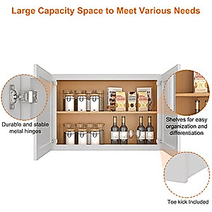 LOVMOR Wall-Mounted Bathroom Cabinet, Medicine Cabinet, Bathroom Cabinet Wall Mounted with Adjustable Shelves & Soft-Close Door, 12" D*36" W*24" H