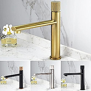 ZHANGYUEFEIFZ Bathroom Sink Faucet Sink Faucet Bathroom Basin Faucet Brass Sink Faucet Hot and Cold Single Handle countertop Mounted Toilet Unique Design Faucet (Color : Black S)