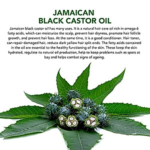 Castor Oil for Hair Growth,Eyelashes And Eyebrows,Jamaican Black Castor Oil,Natural Cold Pressed Hair Treatment Oils,Organic Hair Oil for Dry Damaged Hair,Skin And Nails,2.02 Fl.Oz