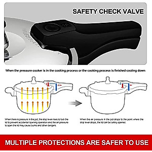 Stainless Steel Pressure Cooker Cookware rice cooker about 2-5 person use explosion-proof Thickened Safety home use durable (4.22 Quart)