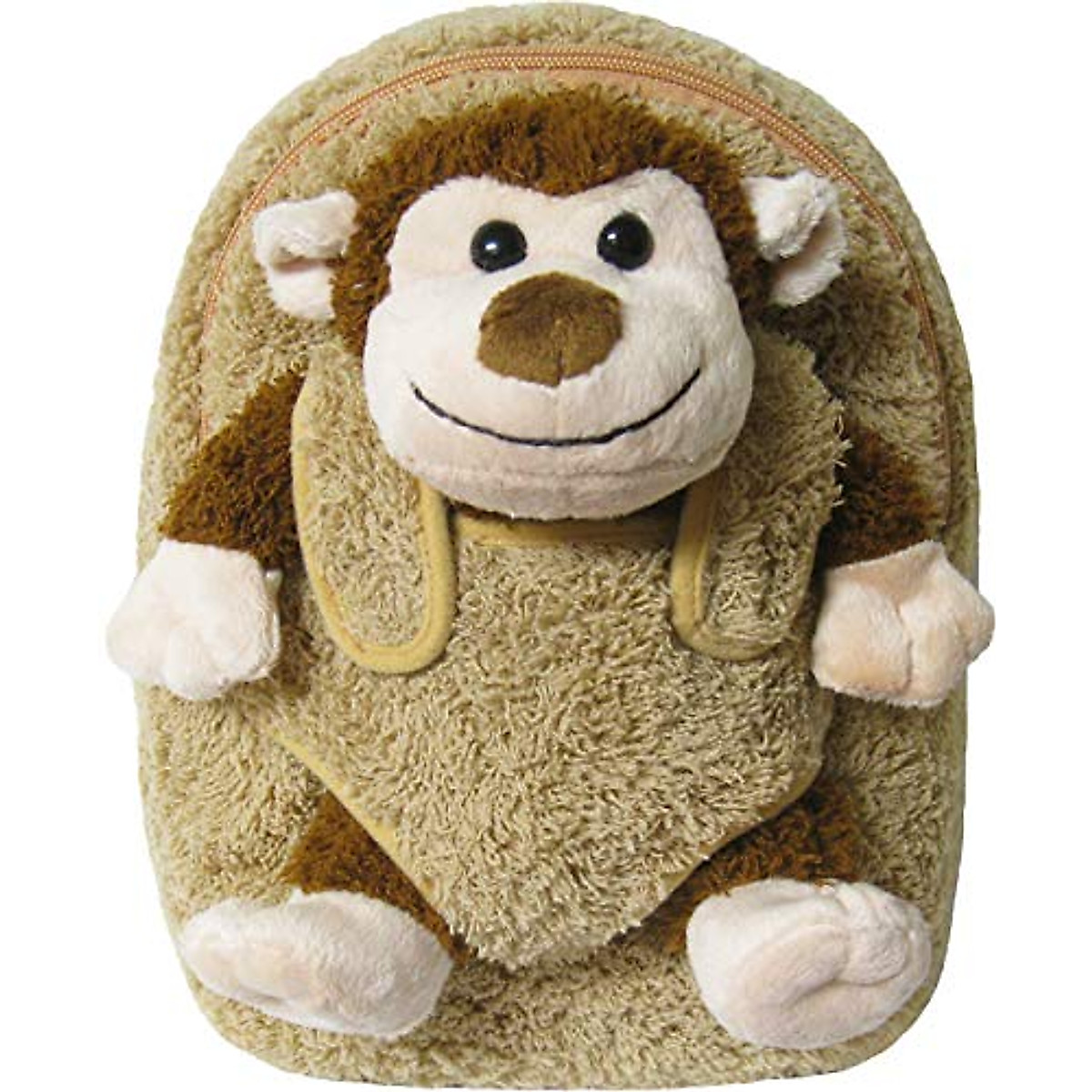 Kids Beige Backpack with Monkey Stuffie -Affordable Gift for Your Little One! Item #DKKI-8295C
