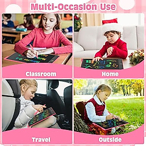LCD Writing Tablet, 12 Inch Colorful Doodle Board Drawing Tablet for Kids, Reusable Electronic Drawing Pad, Learning Toys Birthday Gift for 3 4 5 6 7 8 Years Old Girls Boys (Pink)