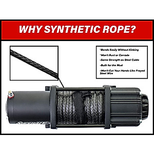 SuperATV 4500 lb Winch For UTV/ATV | Complete Black Ops Winch Kit | Waterproof Seals And Solenoid | 1.3 HP Motor | 166:1 Gear Ratio