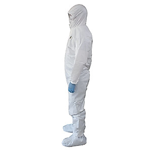NOW INTERACTIVES YLD Disposable Protective Coverall Hazmat Suit, Heavy Duty Painters Coveralls (Medium) (1 pc)