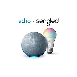 Echo (4th Gen) | Twilight Blue with Sengled Bluetooth Color bulb | Alexa smart home starter kit