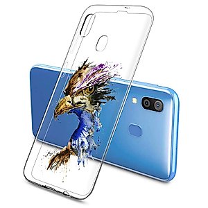 Transparent Case Compatible for Samsung Galaxy A10E, Soft Silicone TPU Gel Animal Drawings Ultra Thin Anti-Shock and Anti-Scratch Clear Bumper Case Cover for Samsung Galaxy A10E, A4