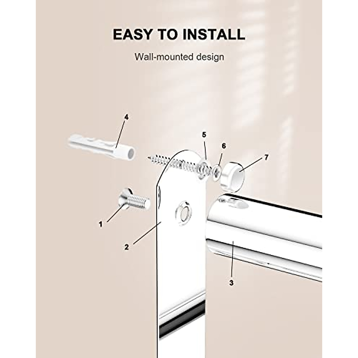 3-Tier Adjustable Ladder Bath Towel Bar 16 to 27.6 Inch, ZUEXT Polish Chrome Stainless Steel Towel Holder Hanger,Wall Mounted Stair Towel Rod for Bathroom Kitchen, Strechable Towel Rail Racks w/Hooks