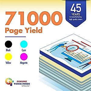 Professor Color Re-Coded OEM Toner Cartridge Replacement for Xerox WorkCentre 7525 7530 7535 7545 7556 7830 7835 7845 7855 | 006R01513 006R01514 006R01515 006R01516, Toner Cartridge 4 Pack