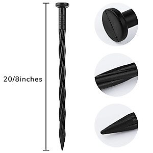 ELECLAND 80 Pieces 8 Inch Garden Landscape Edging Stakes, Landscape Edging Anchoring Spikes, Spiral Nylon Landscape Anchoring Spikes for Paver Edging, Weed Barriers, Turf, Tent, Anchoring Spikes