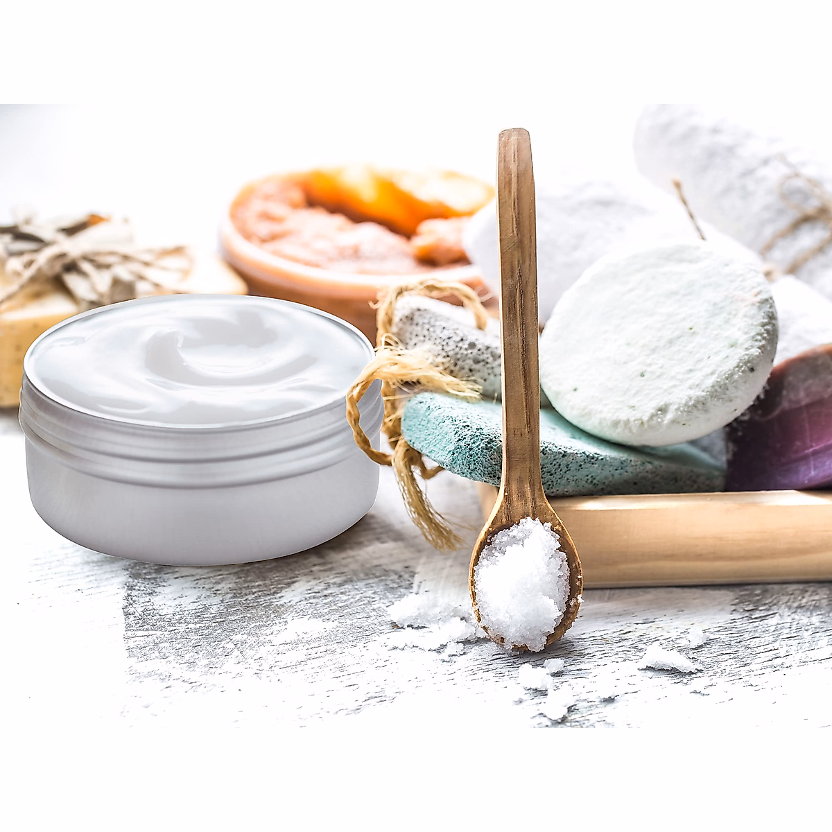 6 Ounce Aluminum Tin Jar Refillable Containers 180 ml Aluminum Screw Lid Round Tin Container Bottle for Cosmetic,Lip Balm, Cream, 12 Pack.