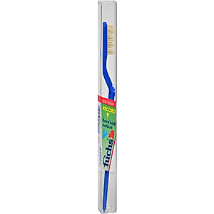 Fuchs Brushes Record V Natural Bristle Toothbrush, Adult, Medium