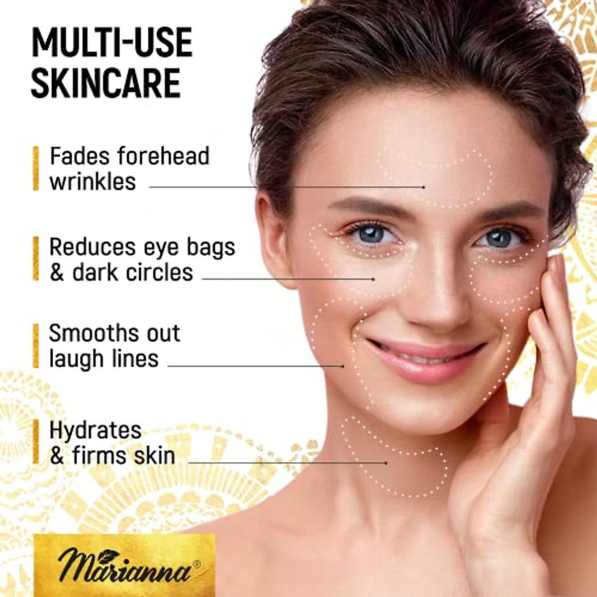 24K Gold Under Eye Masks for Puffy Eyes, Dark Circles & Bags - Collagen Gel Eye Pads with Hyaluronic Acid & Vitamin C - Moisturizing & Smoothing - Reduces Wrinkles - 16 Pairs, Pack of 1