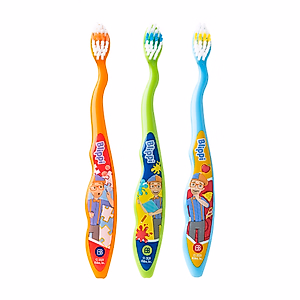Brush Buddies Blippi Kids Toothbrushes, Manual Toothbrushes for Kids, Toothbrush for Toddlers 2-4 Years, Blippi Childrens Toothbrush, Soft Toothbrushes, 3 Count