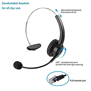Call Center Telephone with Headset, MCHEETA Phone with Noise Cancellation Headset and Dialpad
