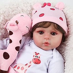 CHAREX Reborn Baby Dolls Silicone Full Body, 18 Inches Lifelike Baby Dolls Girls, Soft Vinyl Weighted Doll for Age 3+