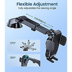 MOKPR Dual Coils Wireless Car Charger, [2023 Upgraded ] 15W Car Phone Fast Charging Mount, Dash Windshield Air Vent Wireless Auto-Clamping Phone Holder for Samsung Z Flip 4 3, iPhone 14 13 12 11 etc