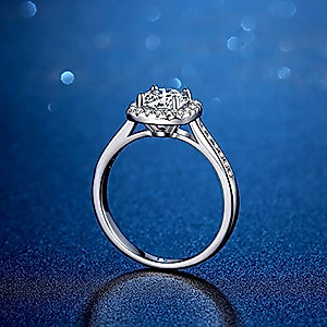 StarGems 1ct Moissanite 925 Sterling Silver Platinum Plated Zirconia Bezeled Vintage Four Prong Ring B4447-1ct-5