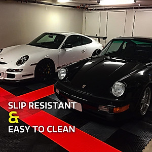 Big Floors RaceDeck CircleTrac, Durable Copolymer Interlocking Modular Garage Flooring Tile (12 Pack), Graphite